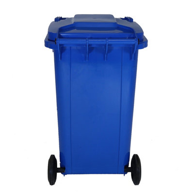 Charles Bentley 240 Litre Blue Wheelie Bin - Weatherproof and durable