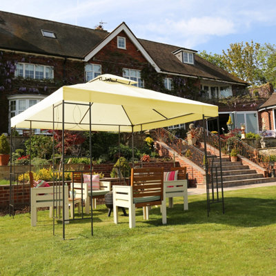 Charles Bentley 3Mx3M Steel Art Outdoor Gazebo Luxury Metal Frame ...