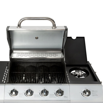Charles Bentley 5 Burner (4+side) Premium Gas BBQ - Stainless Steel
