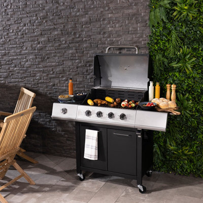 Charles Bentley 5 Burner Premium Gas BBQ (4 x Burner + 1 Side Burner ...