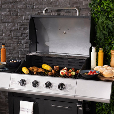 Charles Bentley 5 Burner Premium Gas BBQ (4 x Burner + 1 Side Burner ...