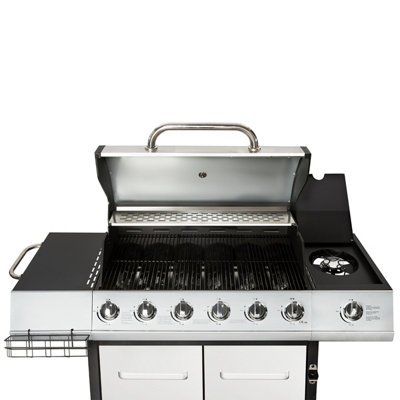 Charles Bentley 7 Burner (6+side) Premium Gas BBQ - Stainless Steel