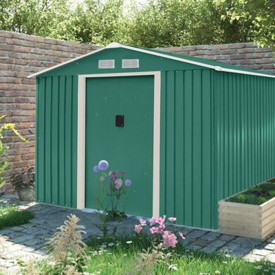 Charles Bentley 8ft x 10ft Metal Garden Storage Outdoor Shed Zinc Frame ...