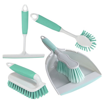 Charles Bentley 'Brights' Kitchen Bundle Dustpan & Brush Washing Up Mint Green