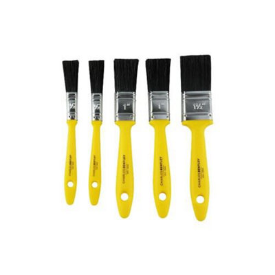 Charles Bentley Bulldozer 770 Paint Brush 10 Pack Soft Grip Yellow Assorted Durable Synthetic ...