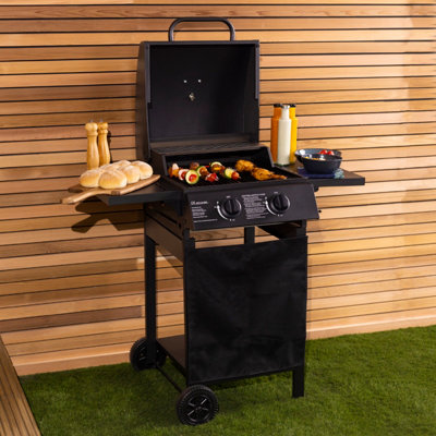 Charles Bentley Deluxe Auto Ignition 2 Burner Gas BBQ Grill Steel ...