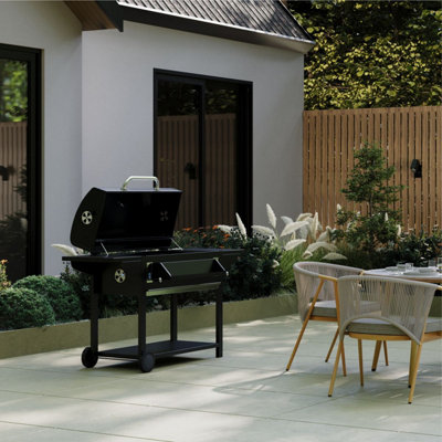 Charles Bentley Deluxe Charcoal BBQ Grill with Chrome Steel Warming Rack