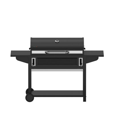 Charles Bentley Deluxe Charcoal BBQ Grill with Chrome Steel Warming Rack
