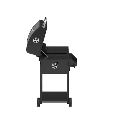 Charles Bentley Deluxe Charcoal BBQ Grill with Chrome Steel Warming Rack