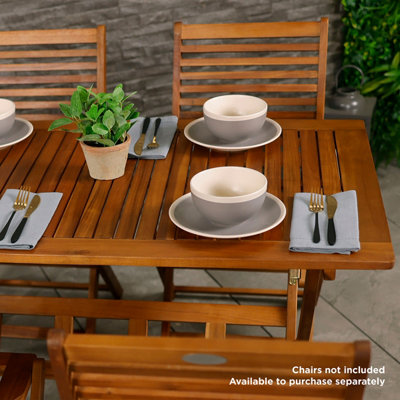 Charles Bentley FSC Acacia Hardwood Rectangular Folding Table