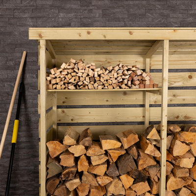 CHARLES BENTLEY FSC NORDIC SPRUCE WOOD DOUBLE LOG STORE FIREWOOD ...