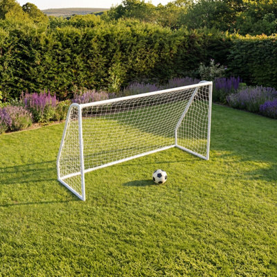Charles Bentley Junior 8ftx4ft Plastic Portable White Football Goal Inc ...