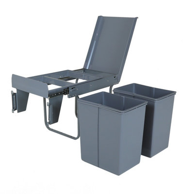 Charles Bentley Pull Out Kitchen Cupboard Bin 2 x 20L (40L Capacity ...