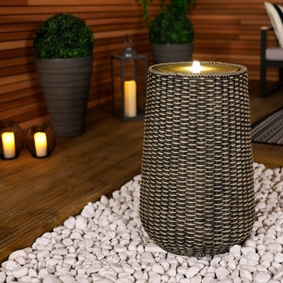 Charles Bentley Rattan Effect Water Feature with LED light | DIY at B&Q