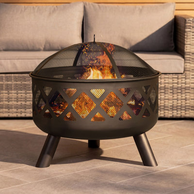 Charles Bentley Round Black Fire Pit