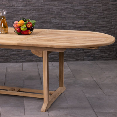 Charles Bentley Solid Wooden Teak Garden Patio Oval 6-8 Seater ...