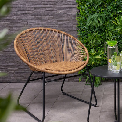 Charles Bentley Zanzibar Tea for Two Bistro Set Natural Cafe 2 Chairs ...