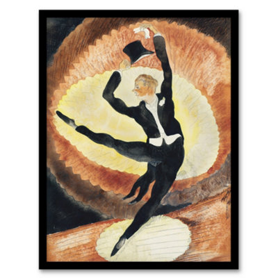 Charles Demuth Framed Wall Art Acrobatic Male Dancer with Top Hat - A4 Size
