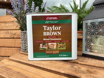 Charles Taylor Garden 2.5 Litre Taylor Brown Wood Preservative Oil ...