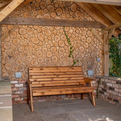 Charles Taylor Hand Made Traditional 3 Seater Chunky Rustic Wooden ...