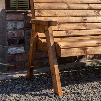 Charles Taylor Hand Made Traditional 3 Seater Chunky Rustic Wooden ...