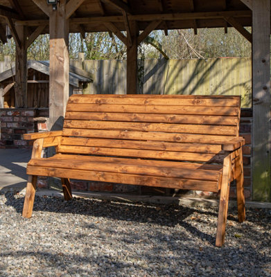 Charles Taylor Hand Made Traditional 3 Seater Chunky Rustic Wooden ...