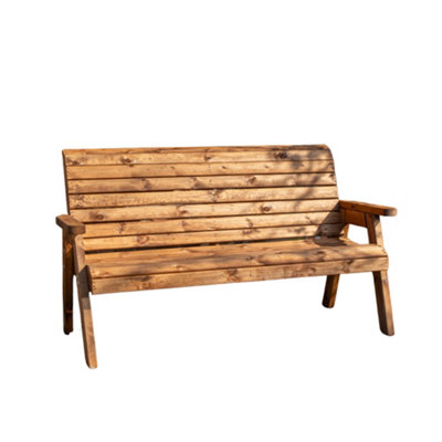 Charles Taylor Hand Made Traditional 3 Seater Chunky Rustic Wooden ...