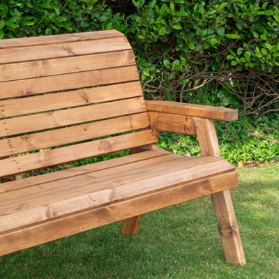 Charles Taylor Hand Made Traditional 3 Seater Chunky Rustic Wooden ...