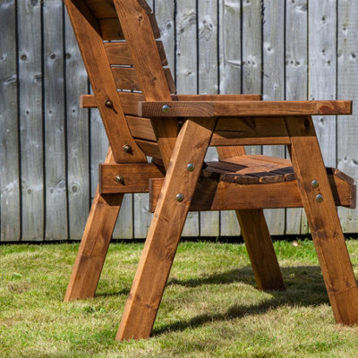 Charles Taylor Hand Made Traditional Chunky Rustic Wooden Garden Chair ...