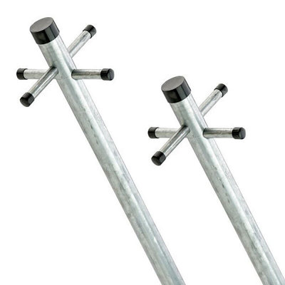 Charles Watson 8ft/2.4m Washing Clothes Line Pole Post Galvanised Twin ...