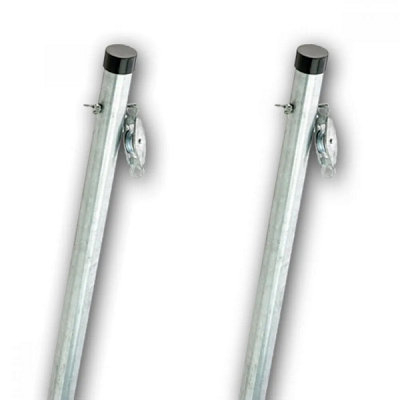 Charles Watson 8ft Washing Line Clothes Pole Post Cleat & Pulley ...