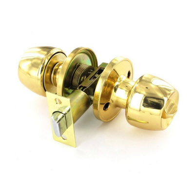 Charles Watson Brass Privacy Door Knob Set with Thumb Turn Lock