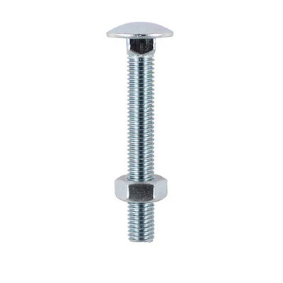 Charles Watson Coach Bolt Cup Square M6 x 110mm Bright Zinc Plated Pack ...