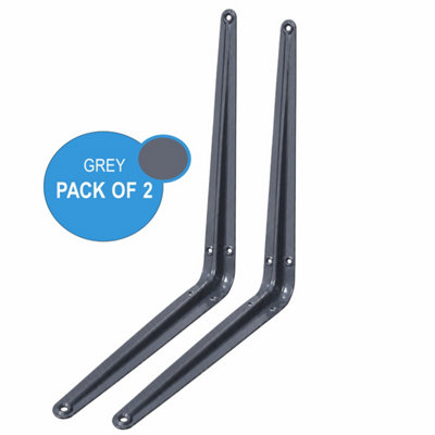 Charles Watson Grey London Shelf Brackets 10 x 8" 250 x 200mm Pack of 2