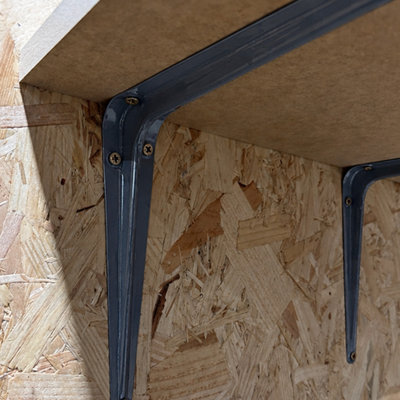 Charles Watson Grey London Shelf Brackets 10 x 8" 250 x 200mm Pack of 2