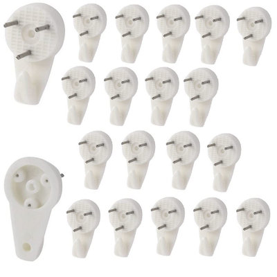 Charles Watson Hard Wall Picture Hook 30mm White Pack of 20 | DIY at B&Q