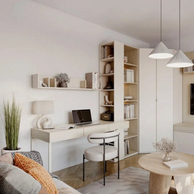 Charlie CH-21 Desk With Bookcase & Shelf 150 cm in Cashmere - Complete ...