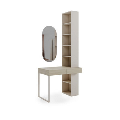 Charlie CH-22 Desk With Bookcase & Mirror 100 cm in Cashmere - Compact ...