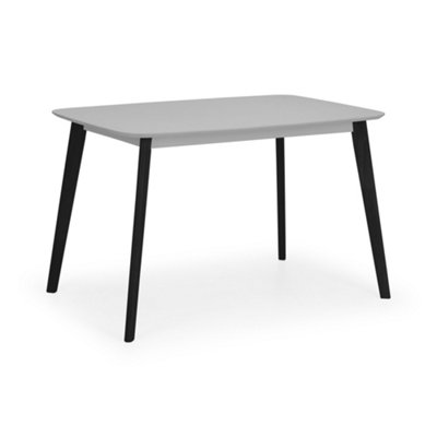 Charlie Rectangular Dining Table, Grey Top, Black Legs, Wood, 4 Seater ...