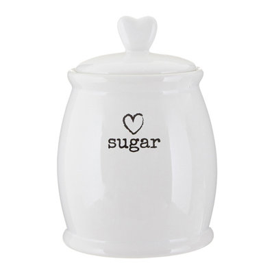 Charm Sugar Canister White Heart | DIY at B&Q