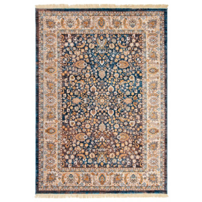 Charming Blue Boho Floral Rug for Stylish Interiors
