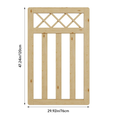 Charming Cross Top Wooden Gate for Yards and Pathways 76cm W x 120cm H