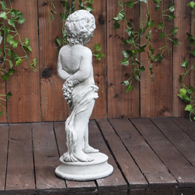 Charming Vine Boy Stone Garden Statue