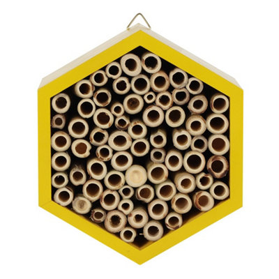 Charming Wooden Bee House. Includes Metal Hanger. Great for Solitary ...