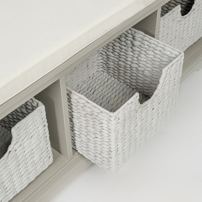 Charnwood Hallway Bench with Three Removable Storage Baskets and ...