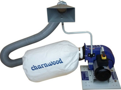 CHARNWOOD W685P Woodturners Dust & Chip Extractor With Hose Kit & Dust Hood