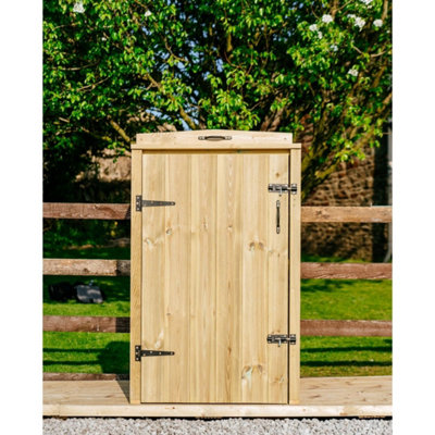 Chatburn Single Wheelie Bin Store - Timber - L64 x W63 x H120 cm - Fits 1 x 140L Wheelie Bins