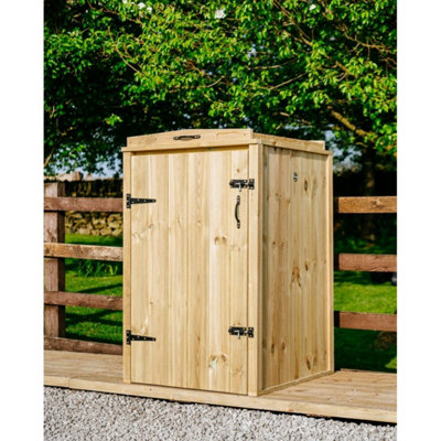 Chatburn Single Wheelie Bin Store - Timber - L64 x W63 x H120 cm - Fits 1 x 140L Wheelie Bins