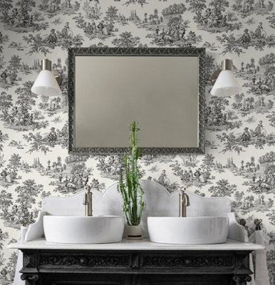 Chateau Toile Traditional Peel and Stick Wallpaper