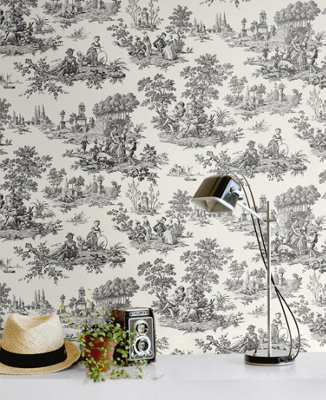 Chateau Toile Traditional Peel and Stick Wallpaper